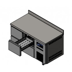 CORECO Refrigerated counter with freezer and 4 drawers